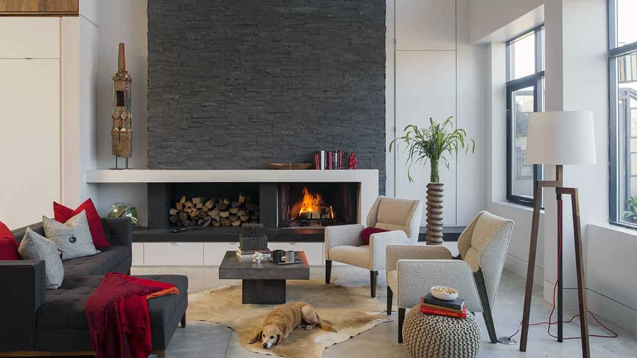 Charcoal Shadowstone Great Room Fireplace - Realstone Systems