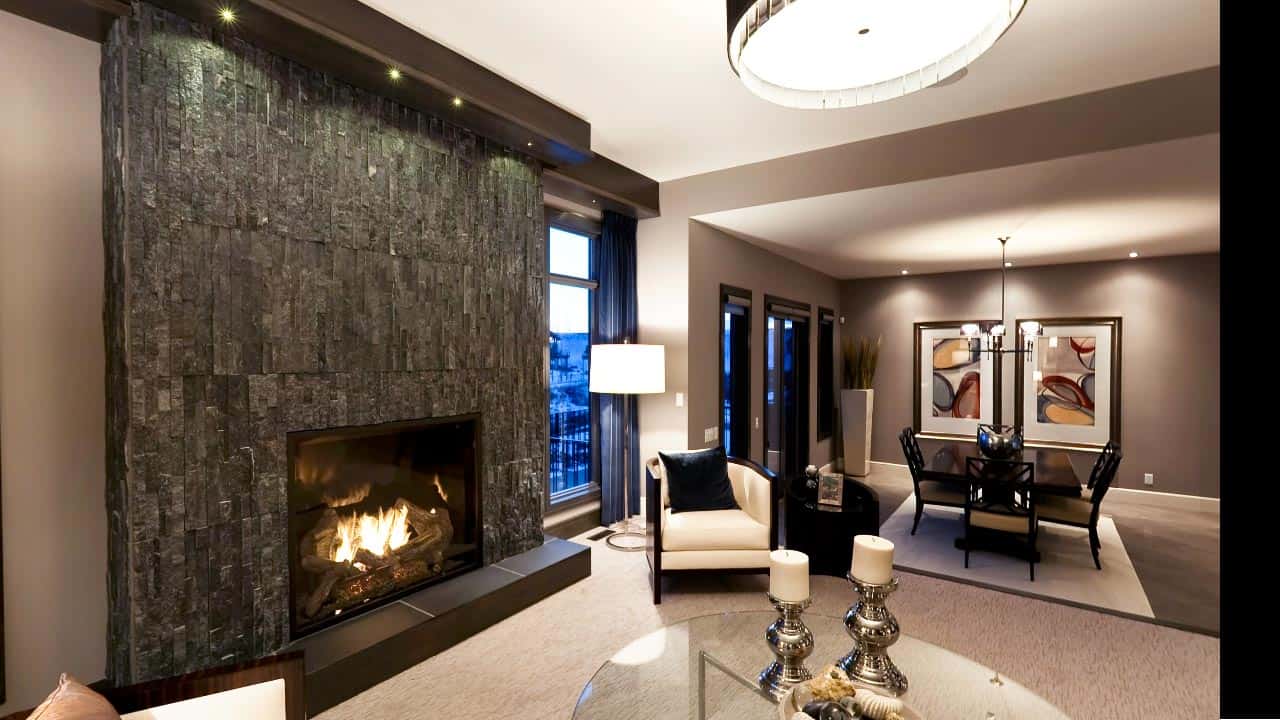 Midnight Sky Shadowstone Vertical Fireplace - Realstone Systems