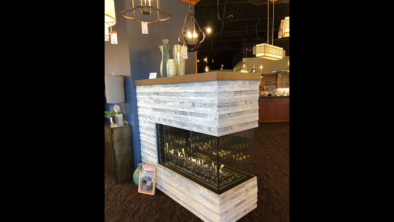 Portugal Venato Dimensional Stacked Peninsula Fireplace - Realstone Systems