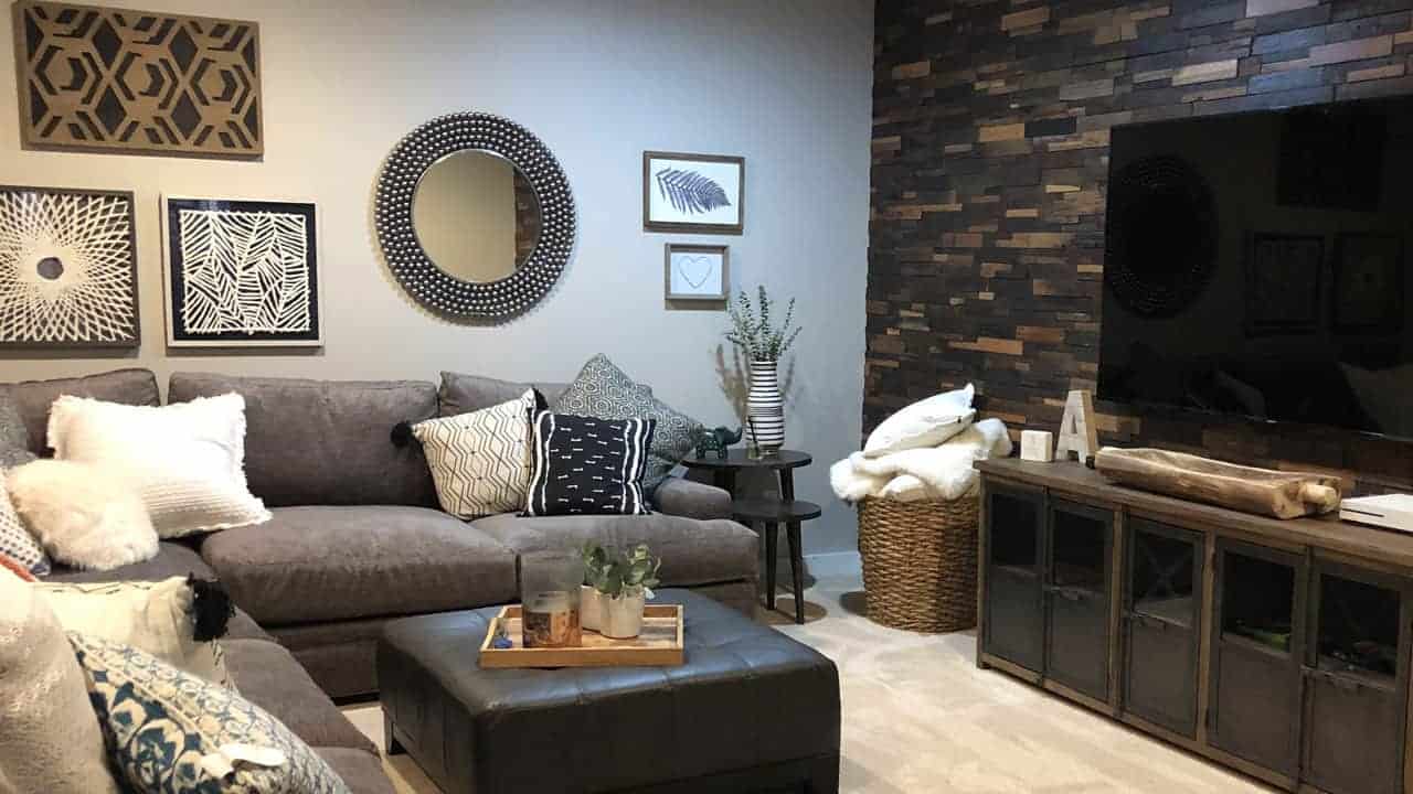 Reclaimed Wood Dark Rec Room - Realstone Systems