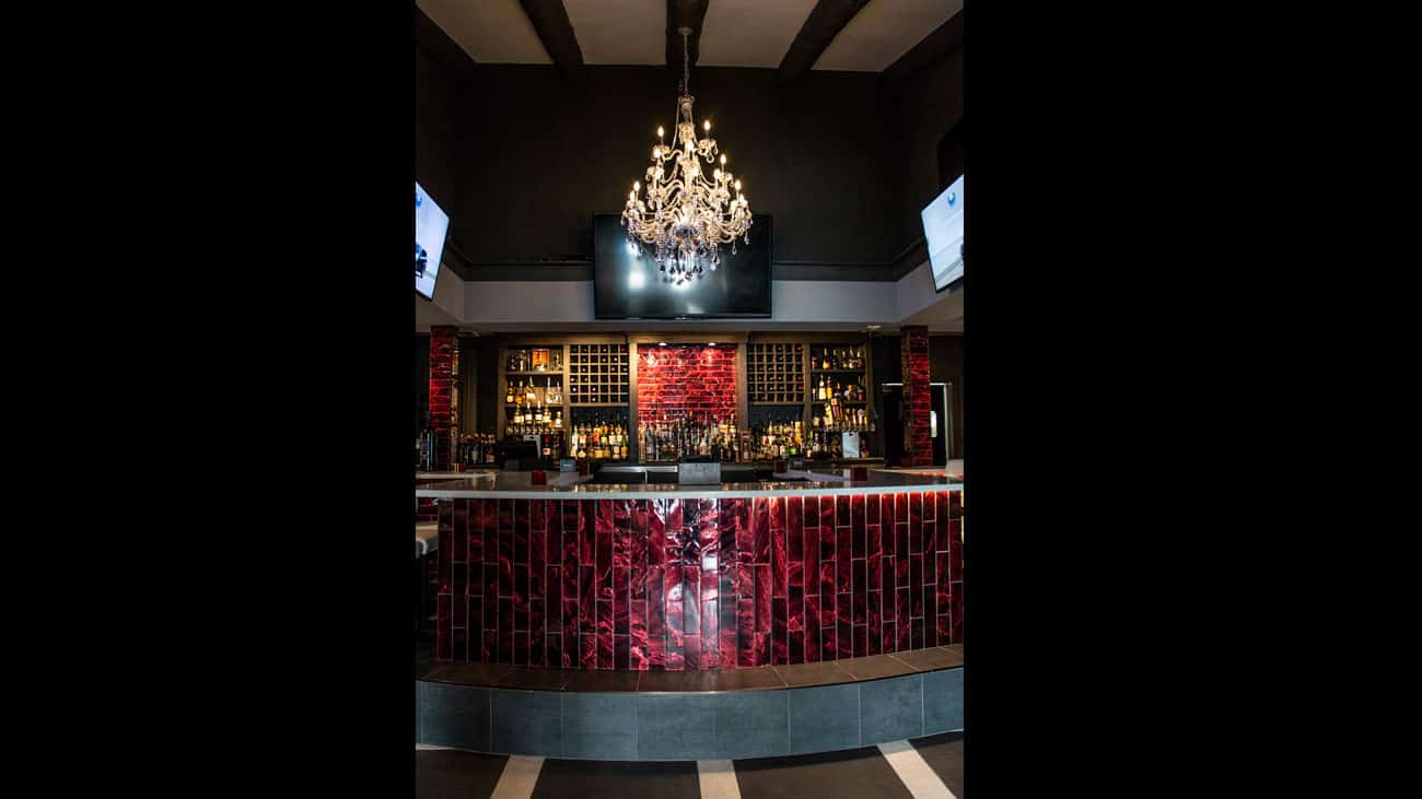 Tempered Ruby Ciao Restaurant Bar - Realstone Systems