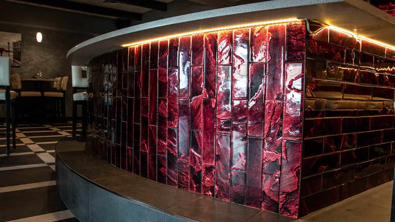 Tempered Ruby Ciao Restaurant Bar - Realstone Systems