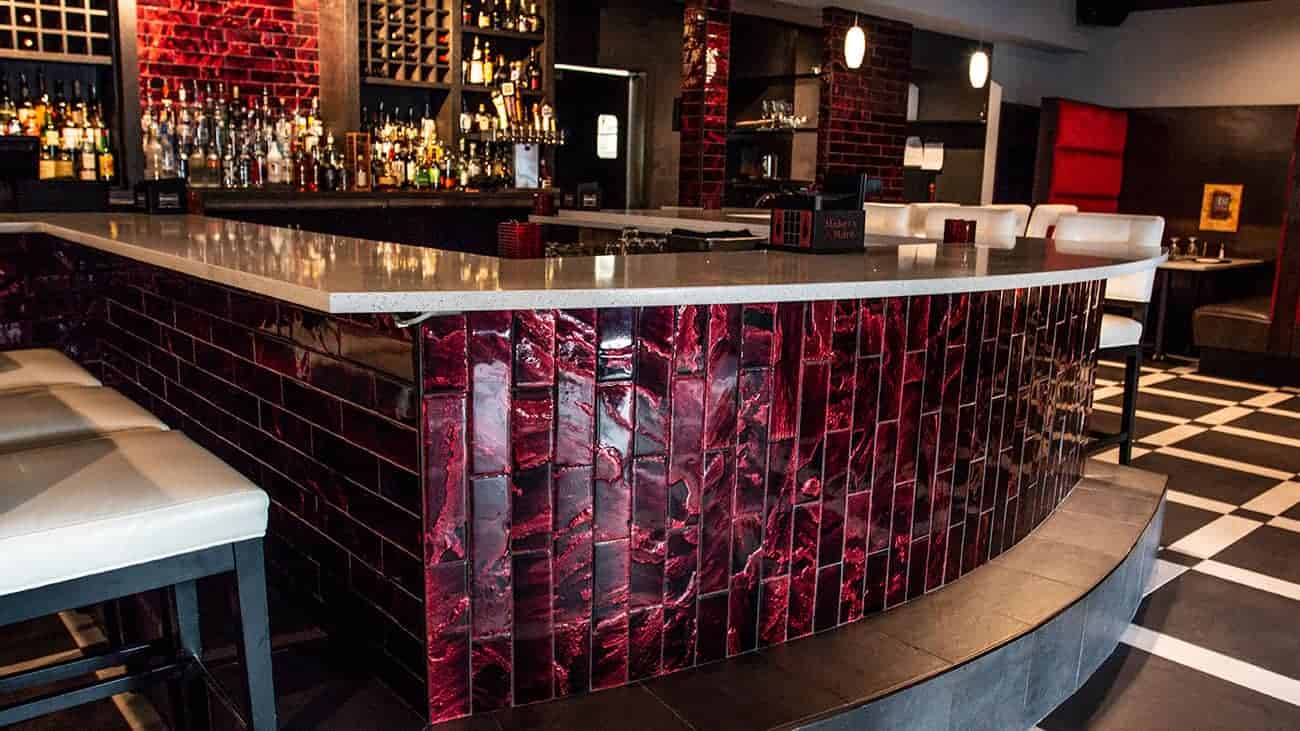 Tempered Ruby Ciao Restaurant Bar - Realstone Systems