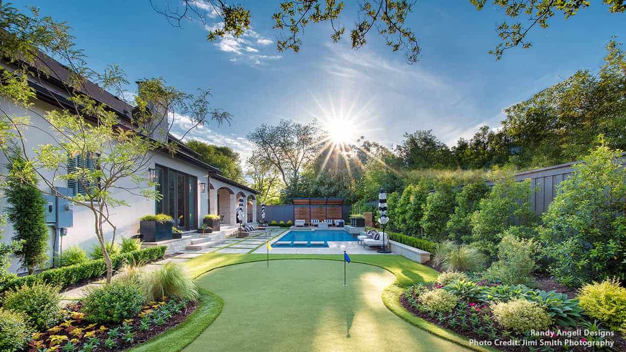 White Birch Honed Pool and Putting Green - Realstone Systems