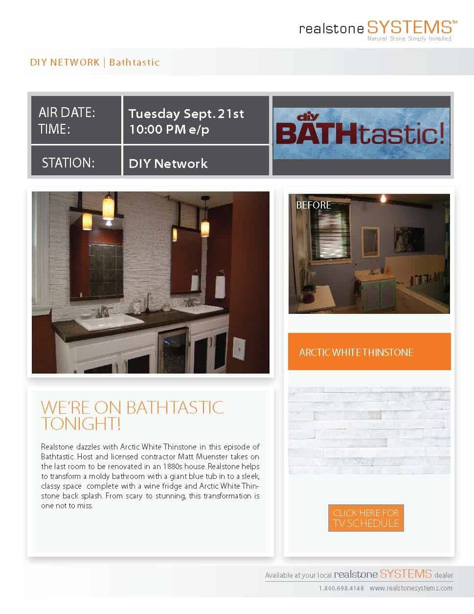 Bathtastic Bathroom Backsplash - Realstone Systems