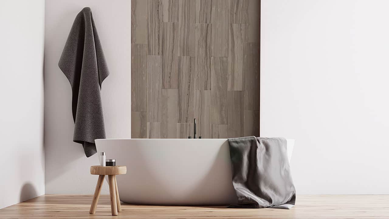 Smoky Birch 6x24 Tile Bath - Realstone Systems