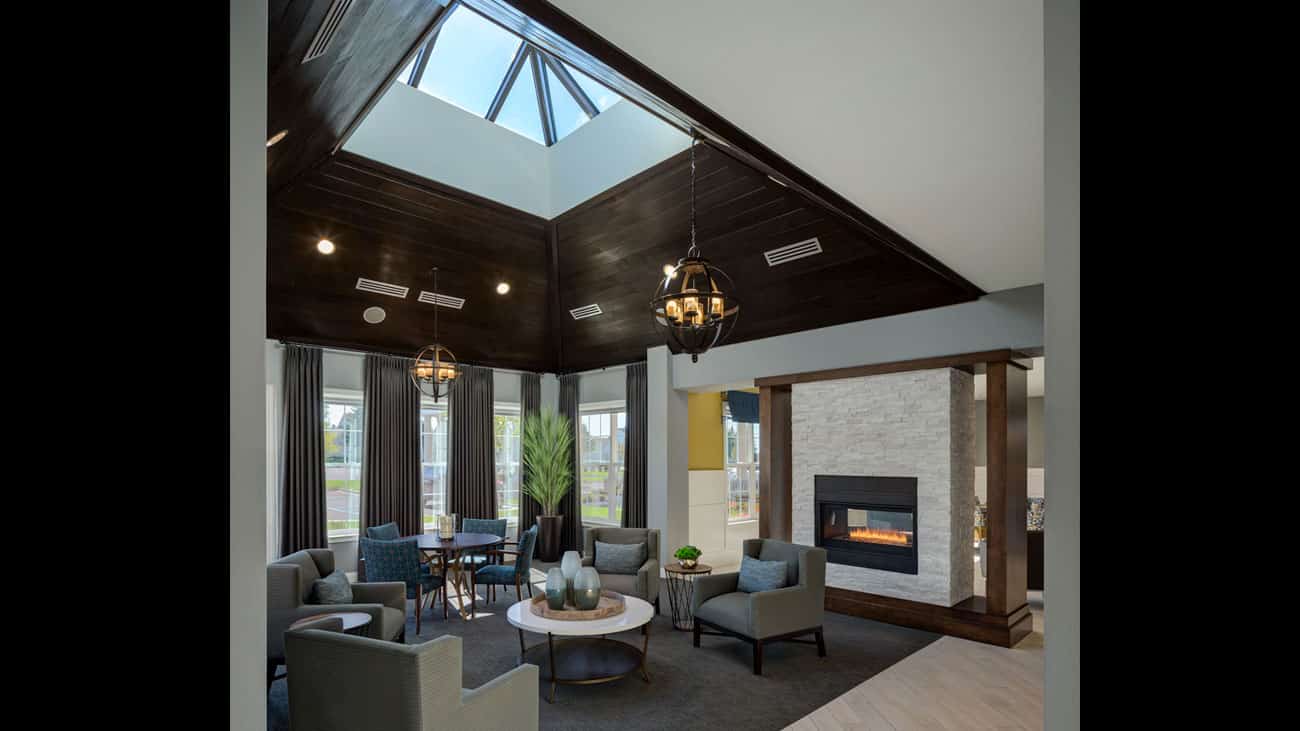 White Birch Ledgestone Hotel Lobby Fireplace - Realstone Systems