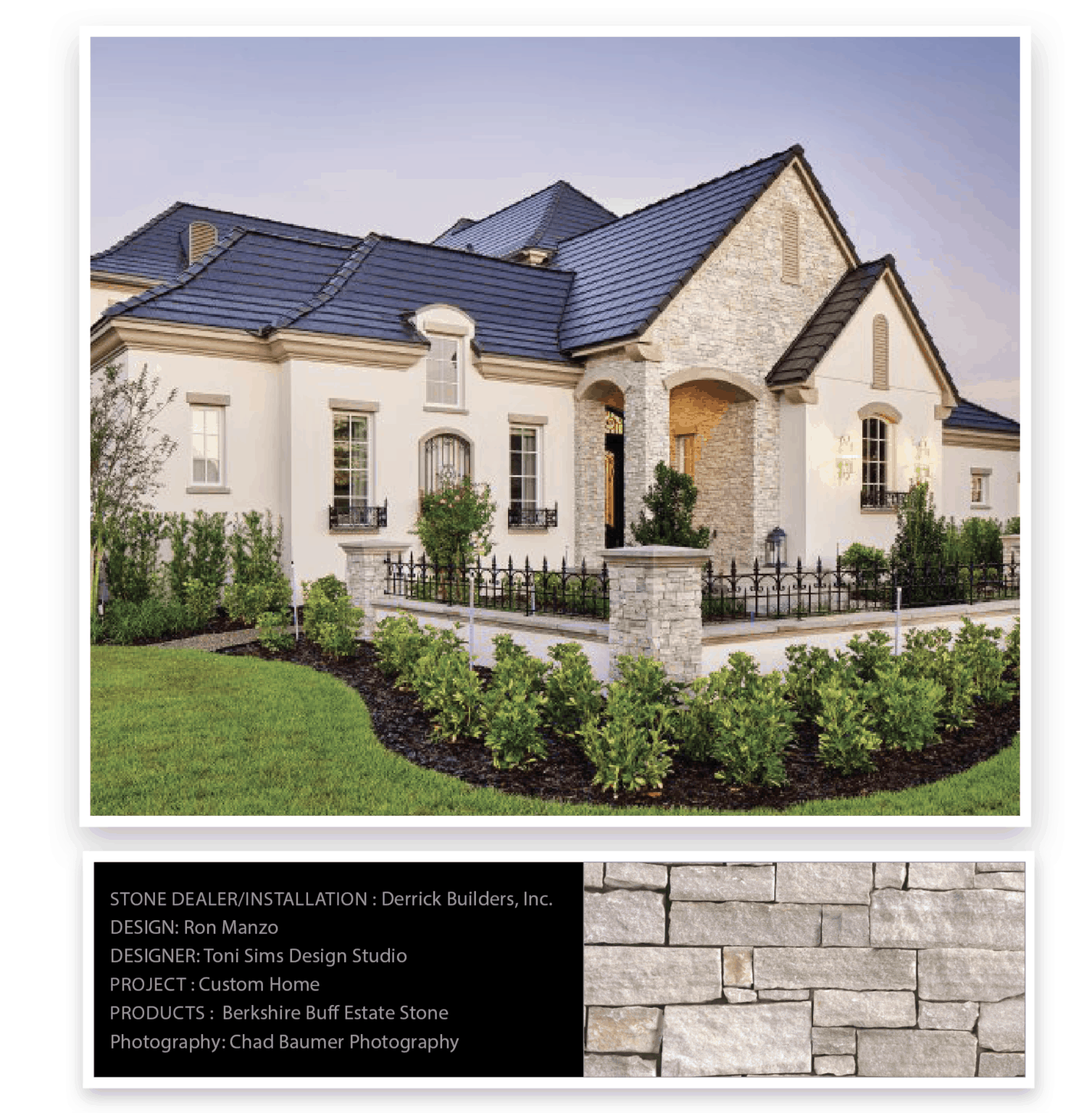 Stunning Natural Stone Home by Derrick Builders with a natural stone ...