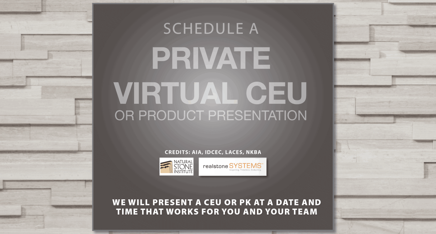 Schedule a Private CEU or PK - Realstone Systems