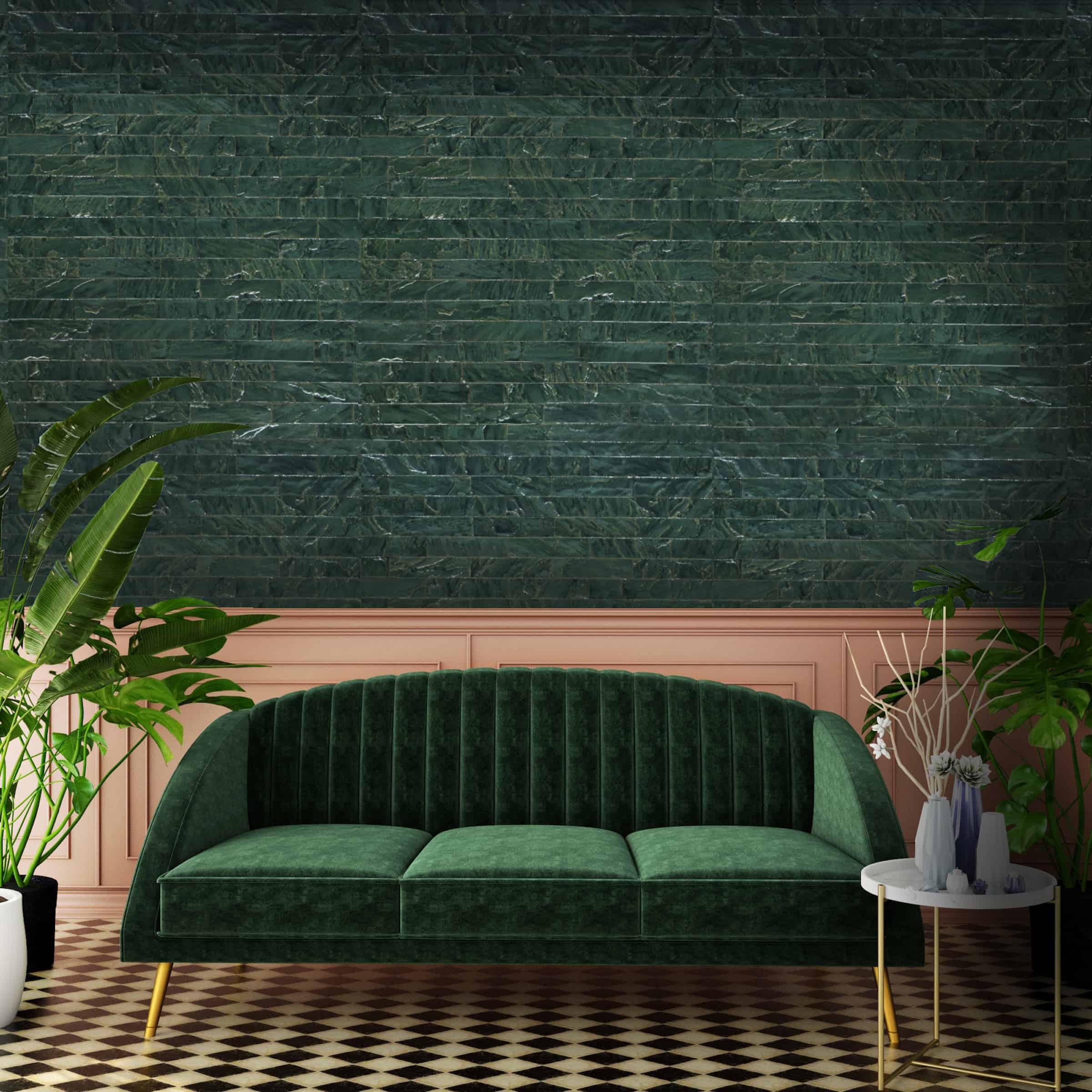 Tempered Jade Tile Living Room - Realstone Systems