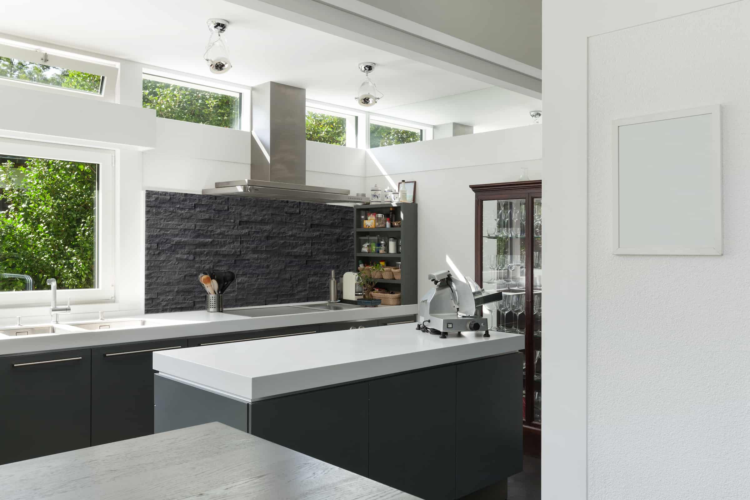 Carbon Ledgestone Kitchen Backsplash - Realstone Systems